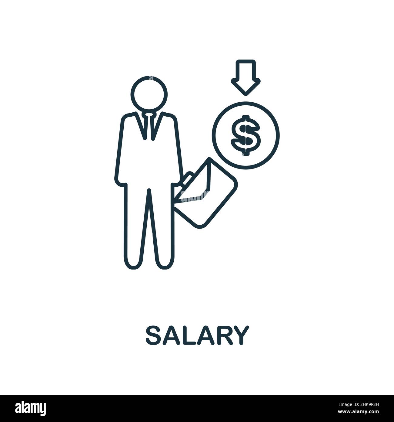 Salary icon. Line element from project development collection. Linear ...