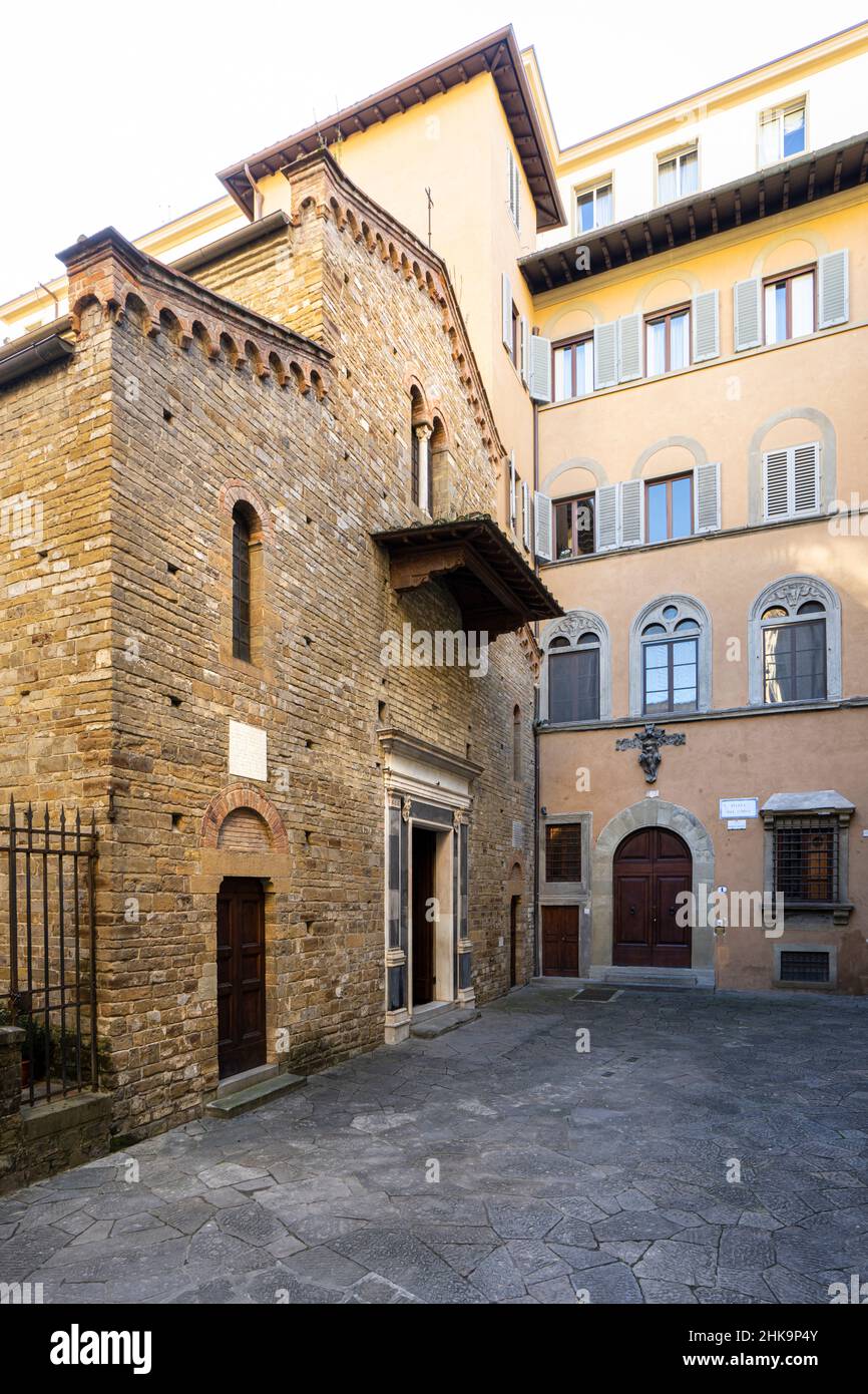 Florence, Italy. January 2022. external view of the Santi Apostoli ...