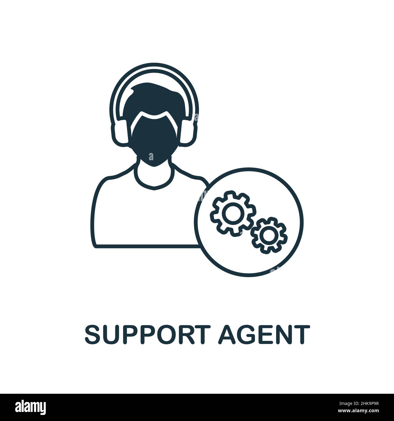 Support Agent icon. Line element from project development collection ...