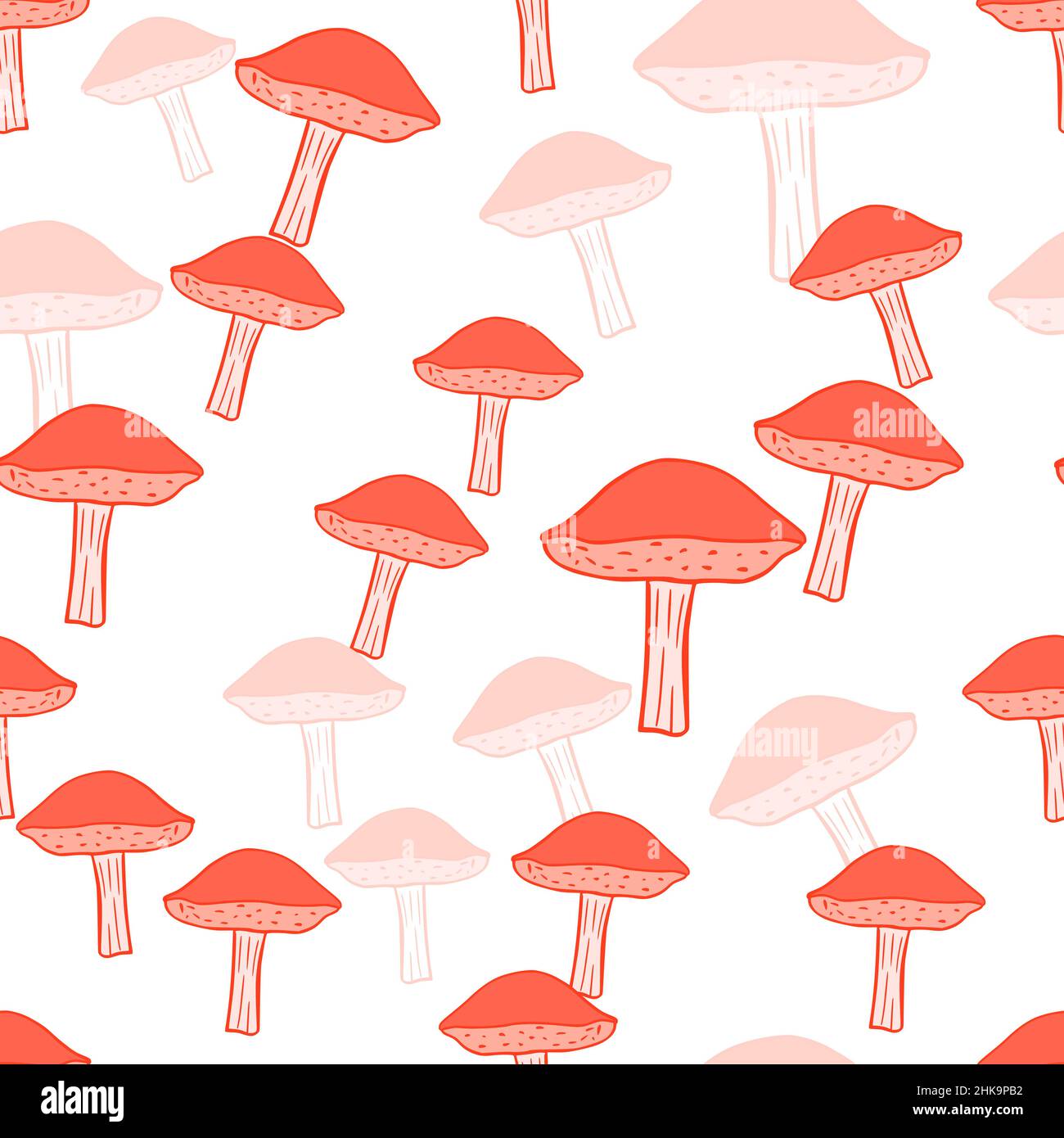 Mushrooms seamless pattern. Fungi background. Repeated texture in ...
