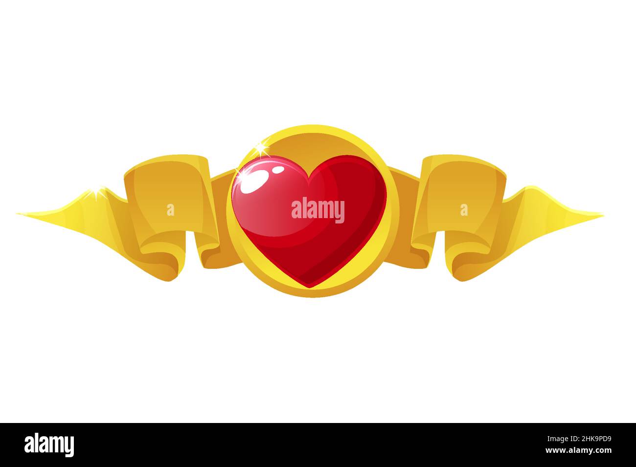 Gold heart badge hi-res stock photography and images - Alamy