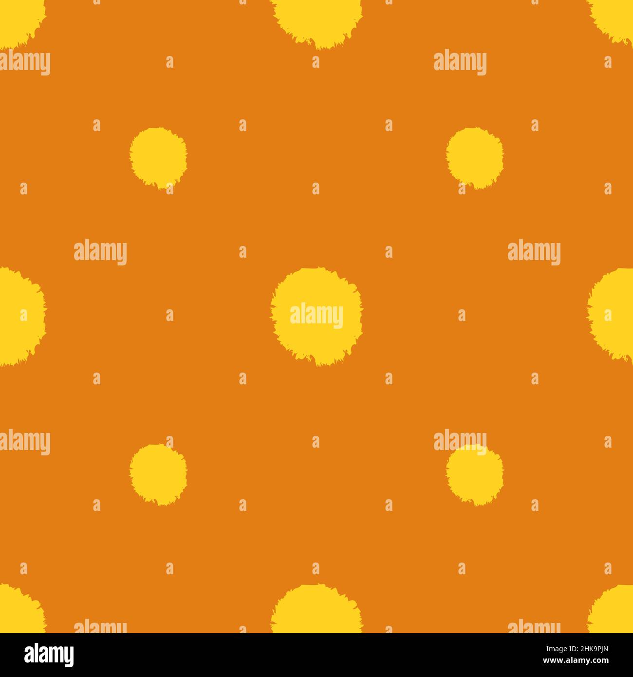 Pom poms of seamless pattern. Hand drawn cute background. Repeated texture in doodle style for ...