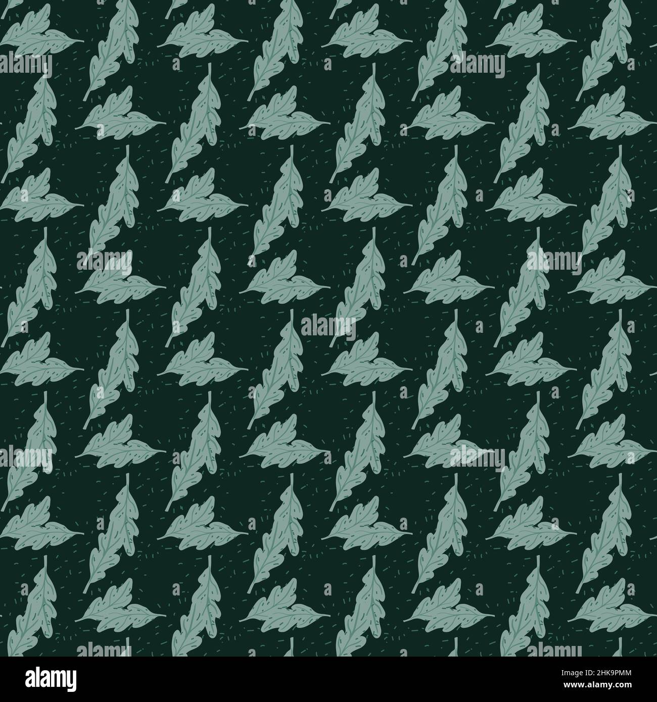 Oak leaf seamless pattern. Plant background. Repeated texture in doodle ...