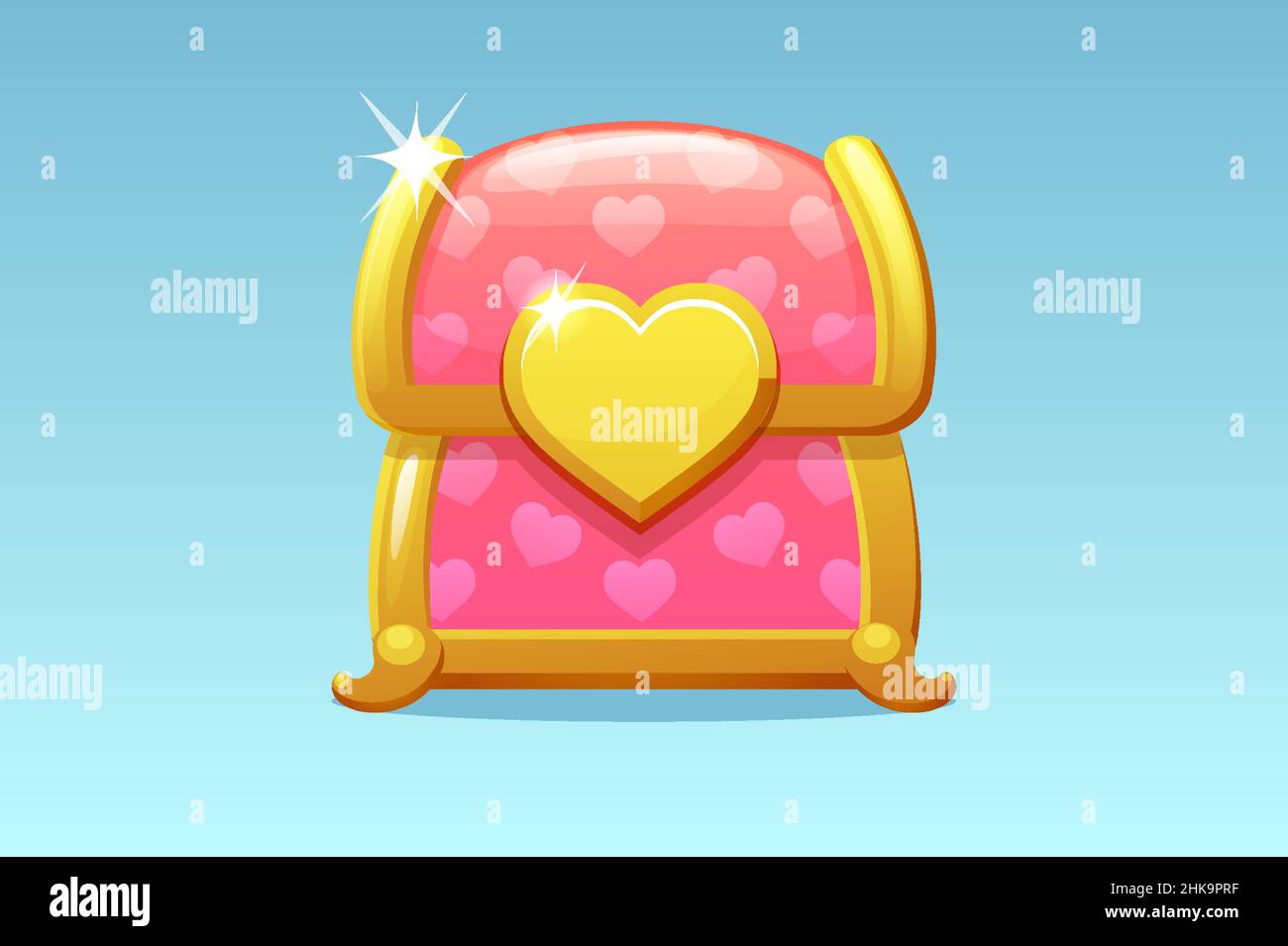 Cartoon cute closed chest with hearts for Valentines day Stock Vector ...