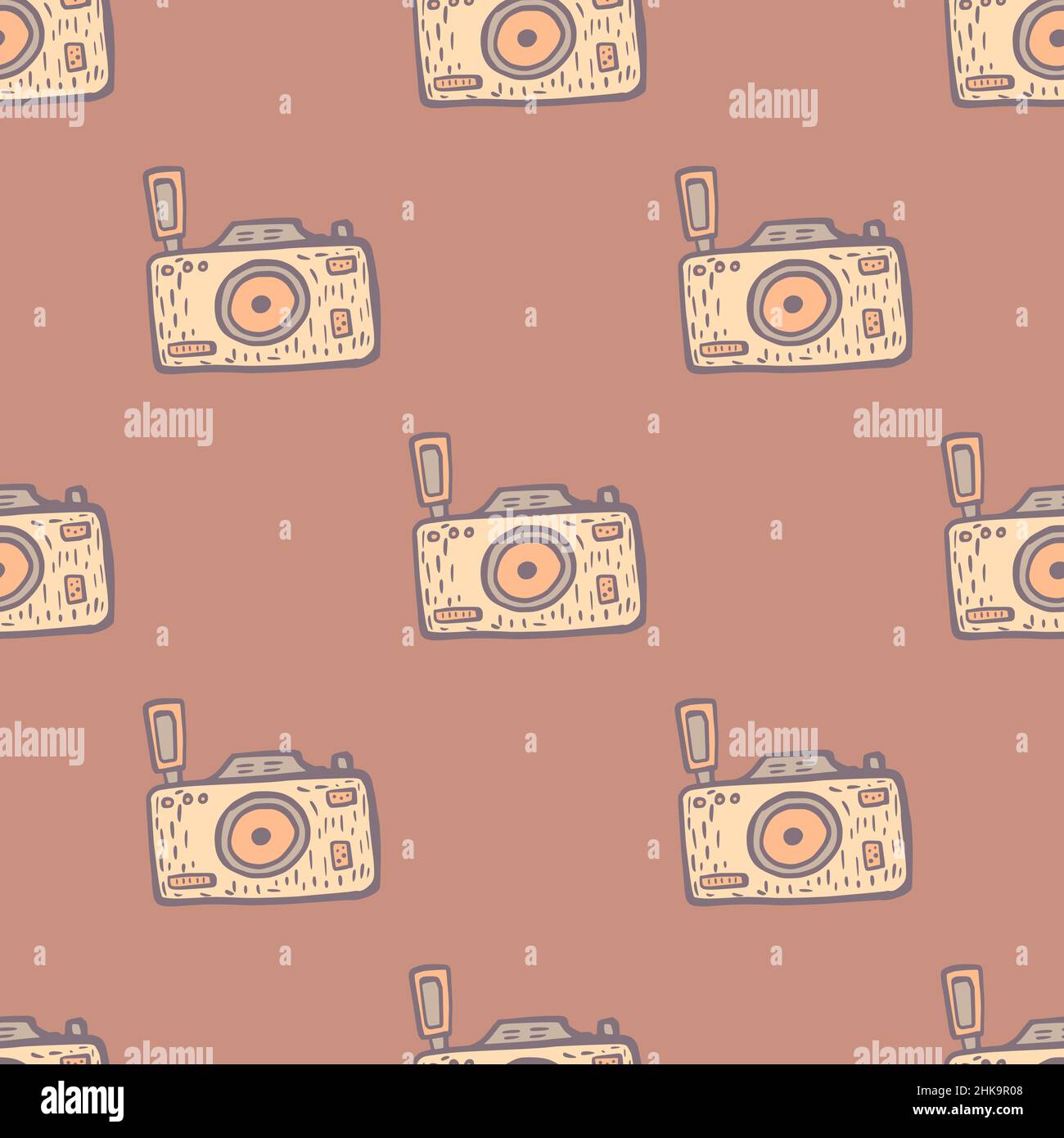 Photo camera seamless pattern. Cute vintage cameras background ...