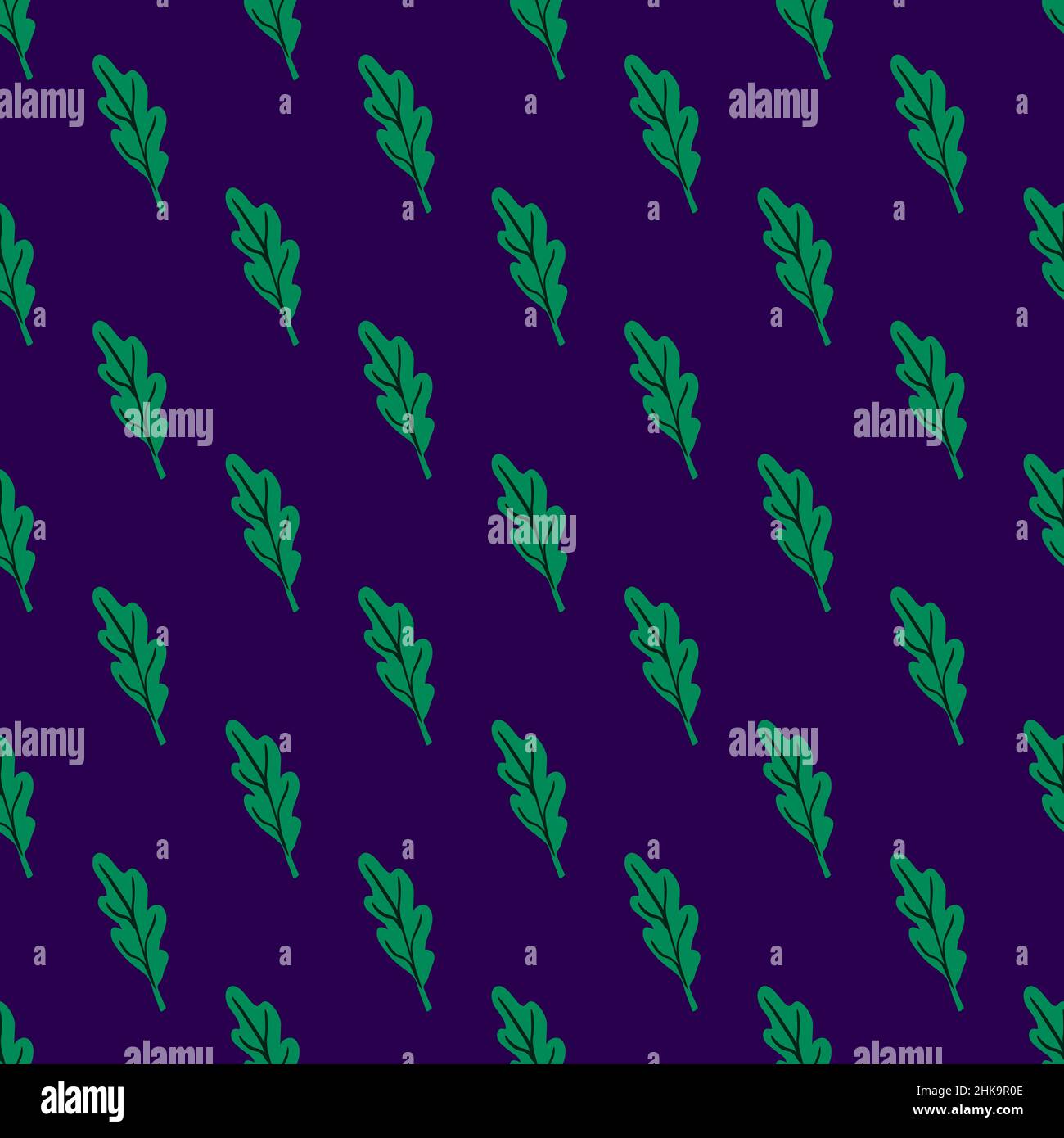 Oak leaf seamless pattern. Plant background. Repeated texture in doodle ...