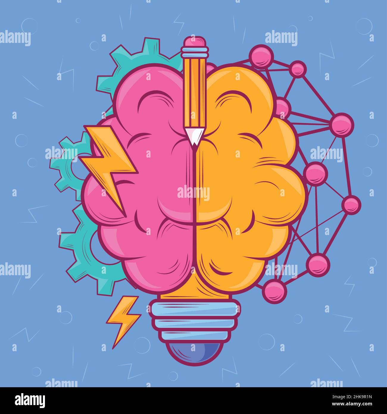 brain and light bulb idea Stock Vector Image & Art - Alamy