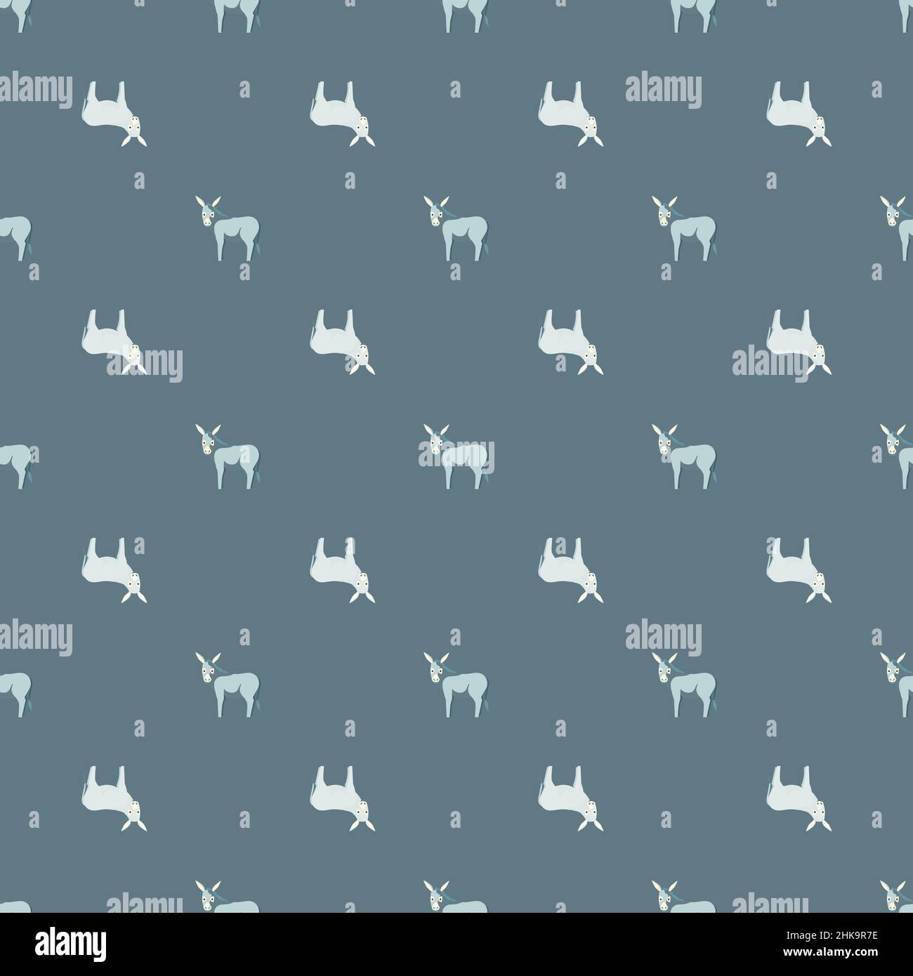 Seamless pattern of donkey. Domestic animals on colorful background ...