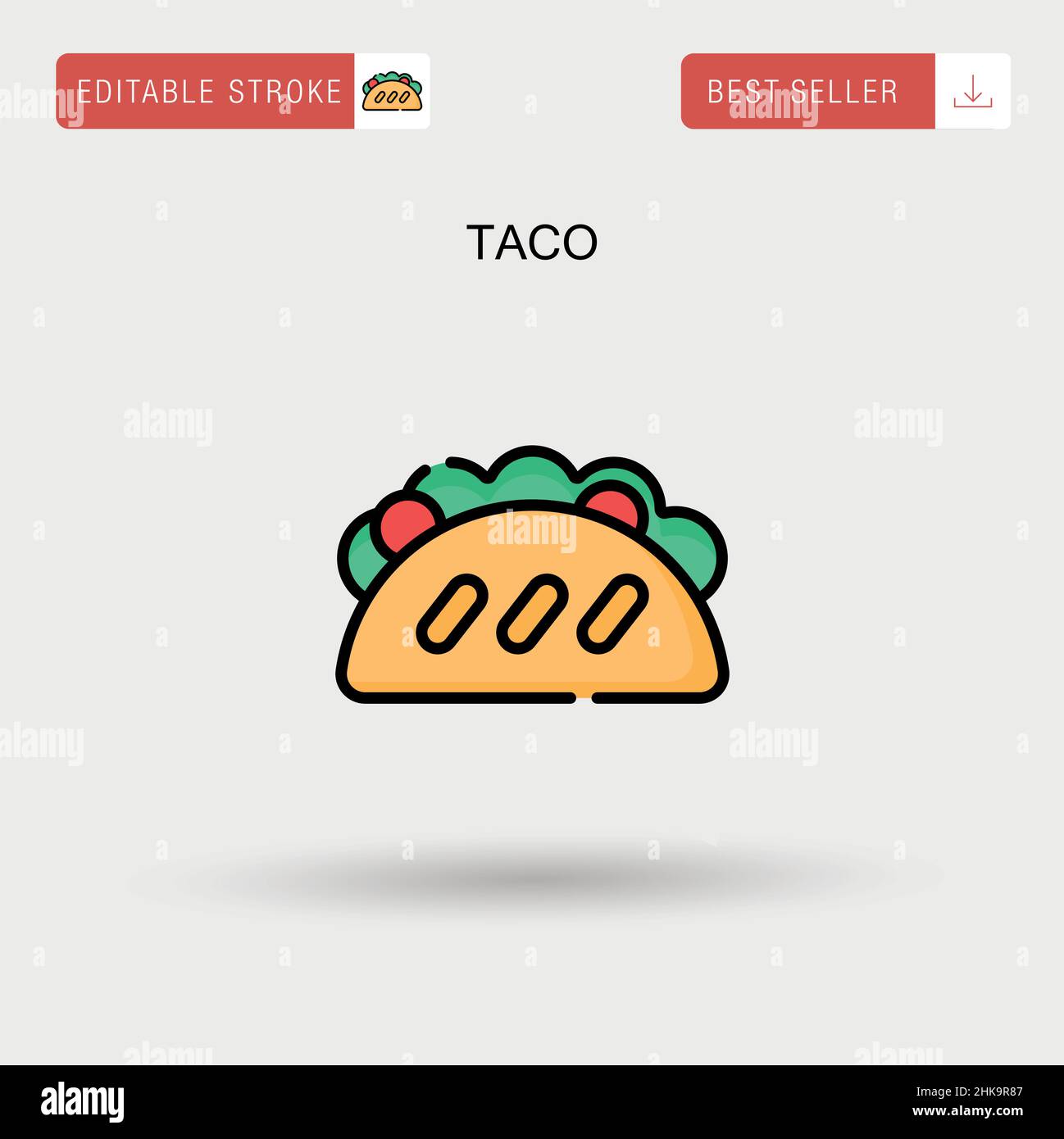Taco Simple vector icon Stock Vector Image & Art - Alamy
