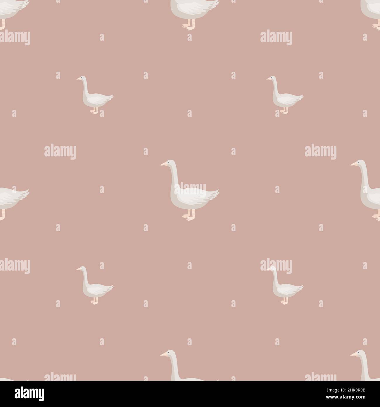 Seamless pattern of goose. Domestic animals on colorful background ...