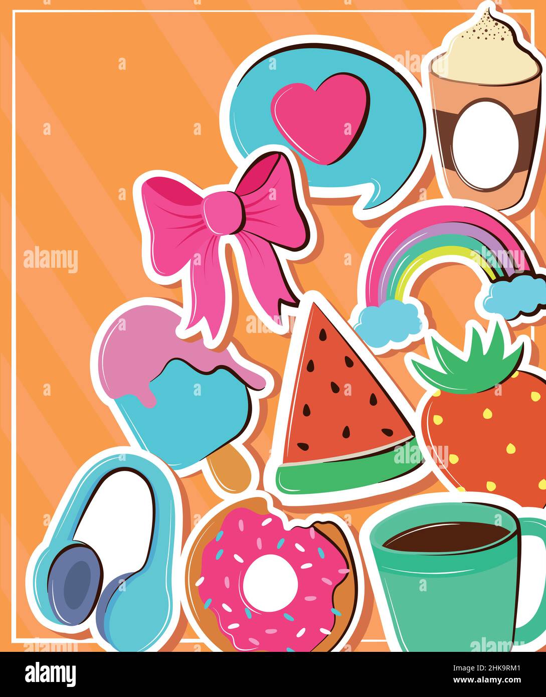 cute stickers background Stock Vector Image & Art - Alamy