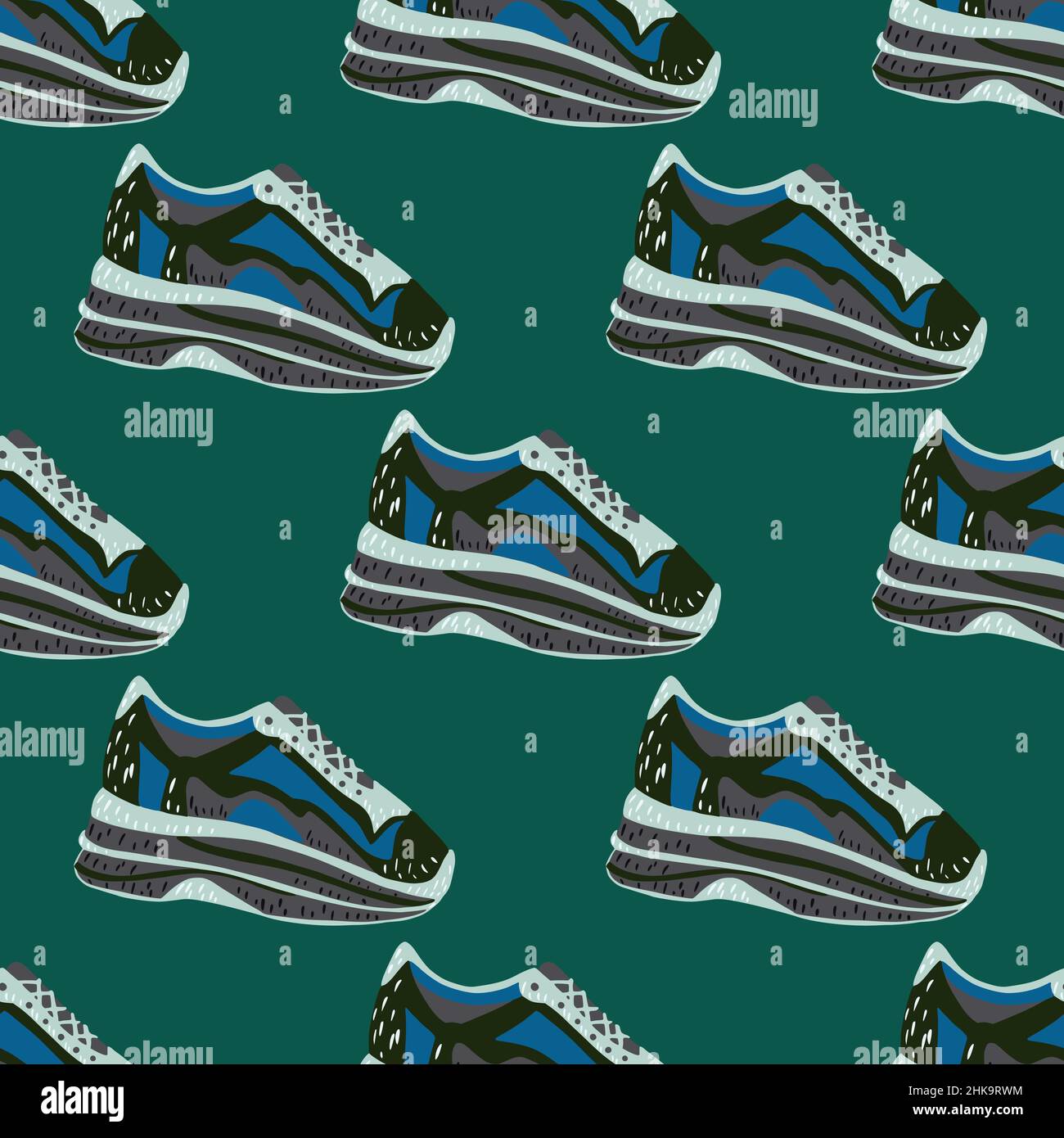 Sneakers seamless pattern. Background of clothing . Repeated texture in ...