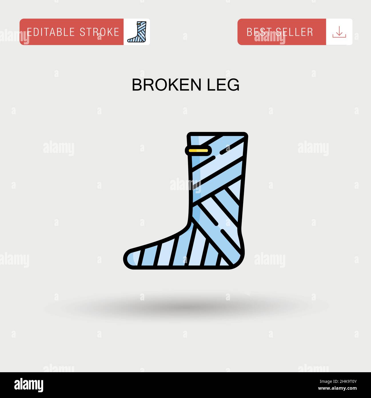 Broken leg Simple vector icon Stock Vector Image & Art - Alamy