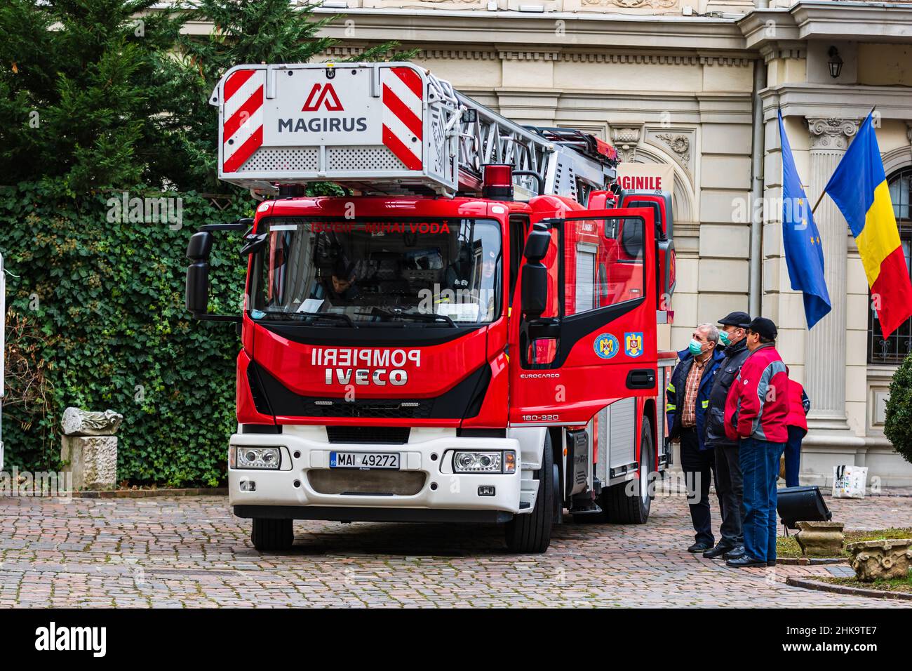 Romanian Firefighting emergency fireman (Pompierii) in Bucharest ...
