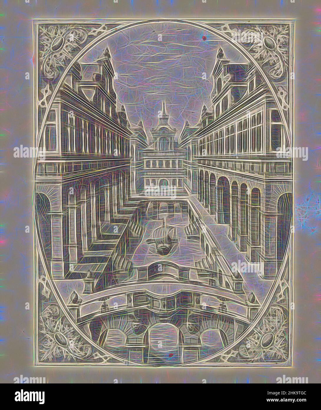 Inspired by View of a canal with bridges in bird's eye view, Variae ...