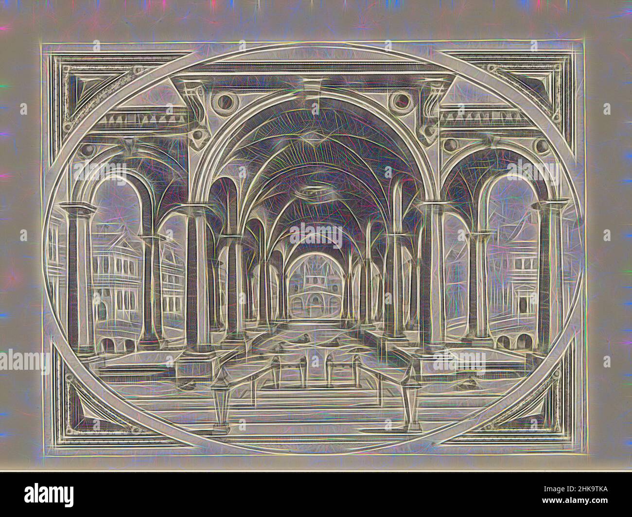 Inspired by Open colonnade with columns and cross vaults over a pond ...