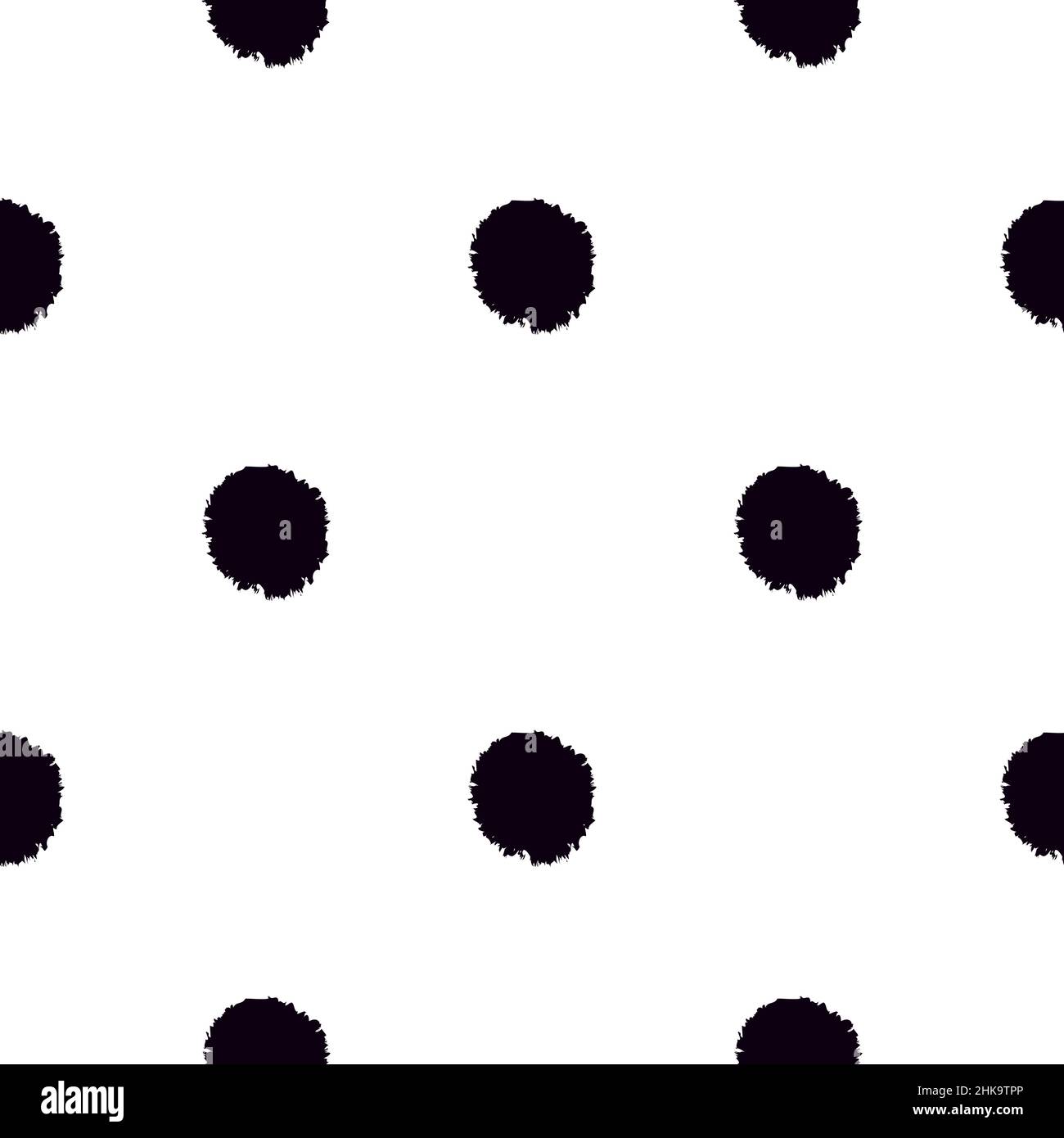 Pom poms of seamless pattern. Hand drawn cute background. Repeated texture in doodle style for ...