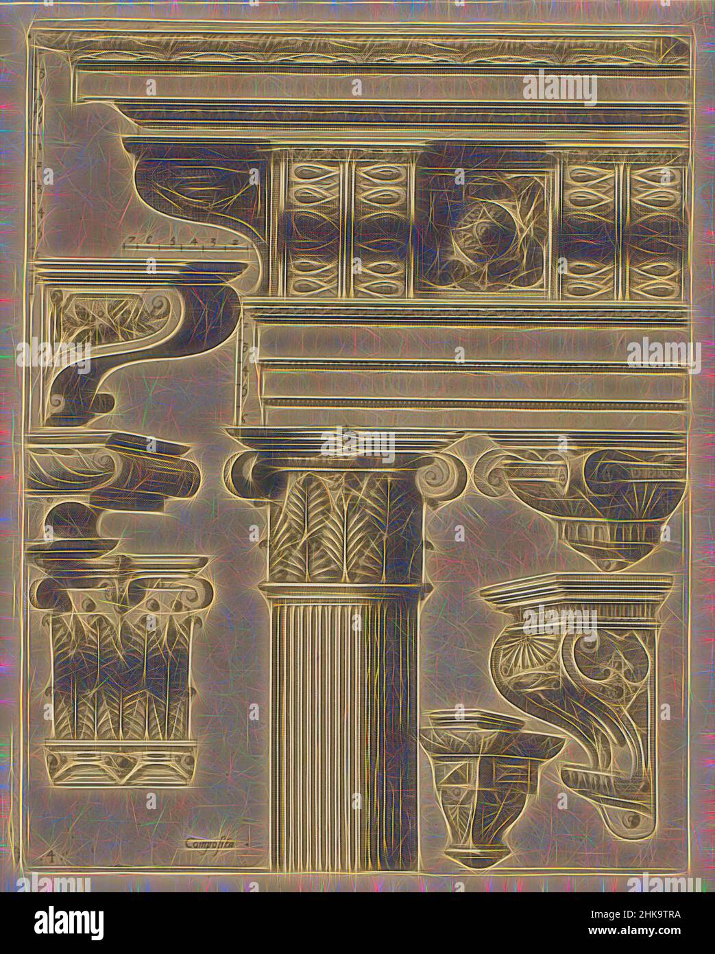 Inspired by Composite entablature and six consoles, Das ander Buech ...