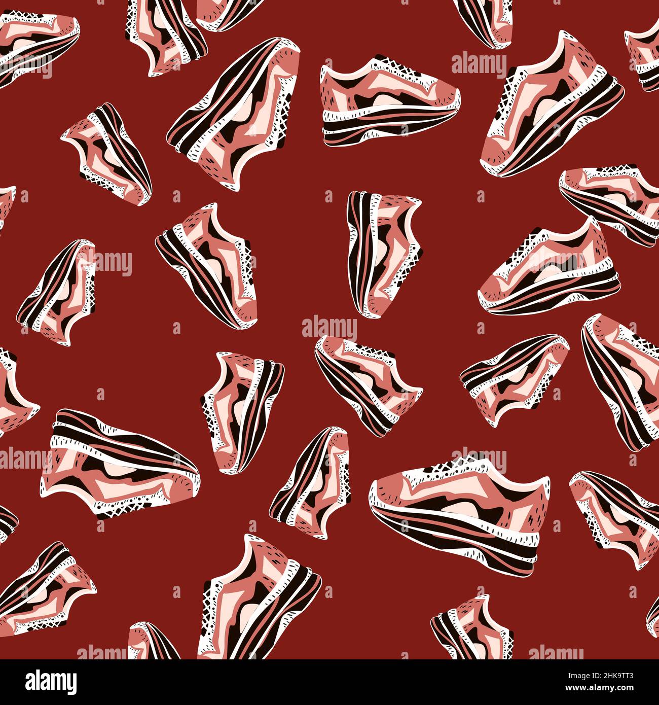 Sneakers seamless pattern. Background of clothing . Repeated texture in ...