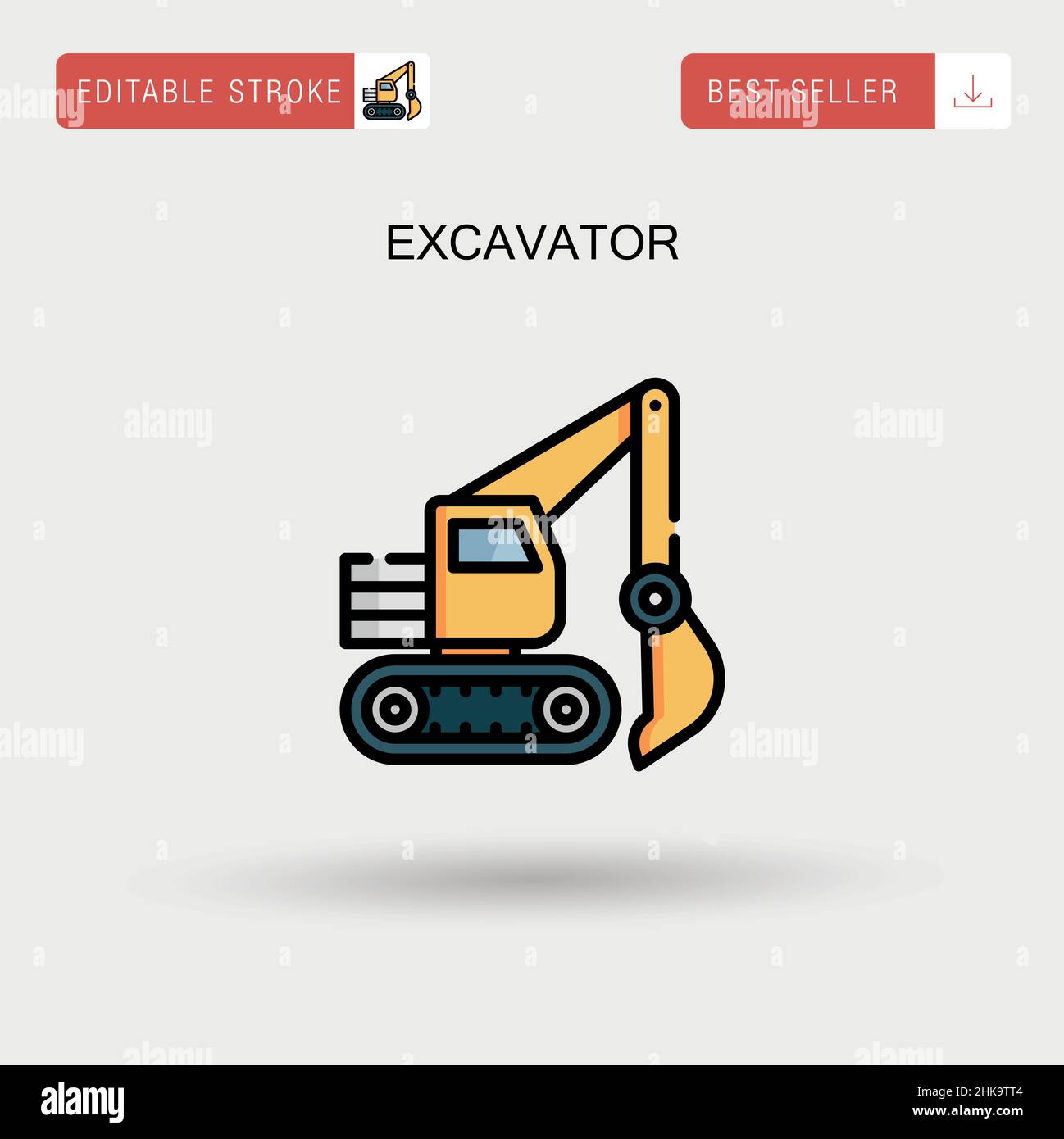 Digger bulldozer icon simple hi-res stock photography and images - Alamy