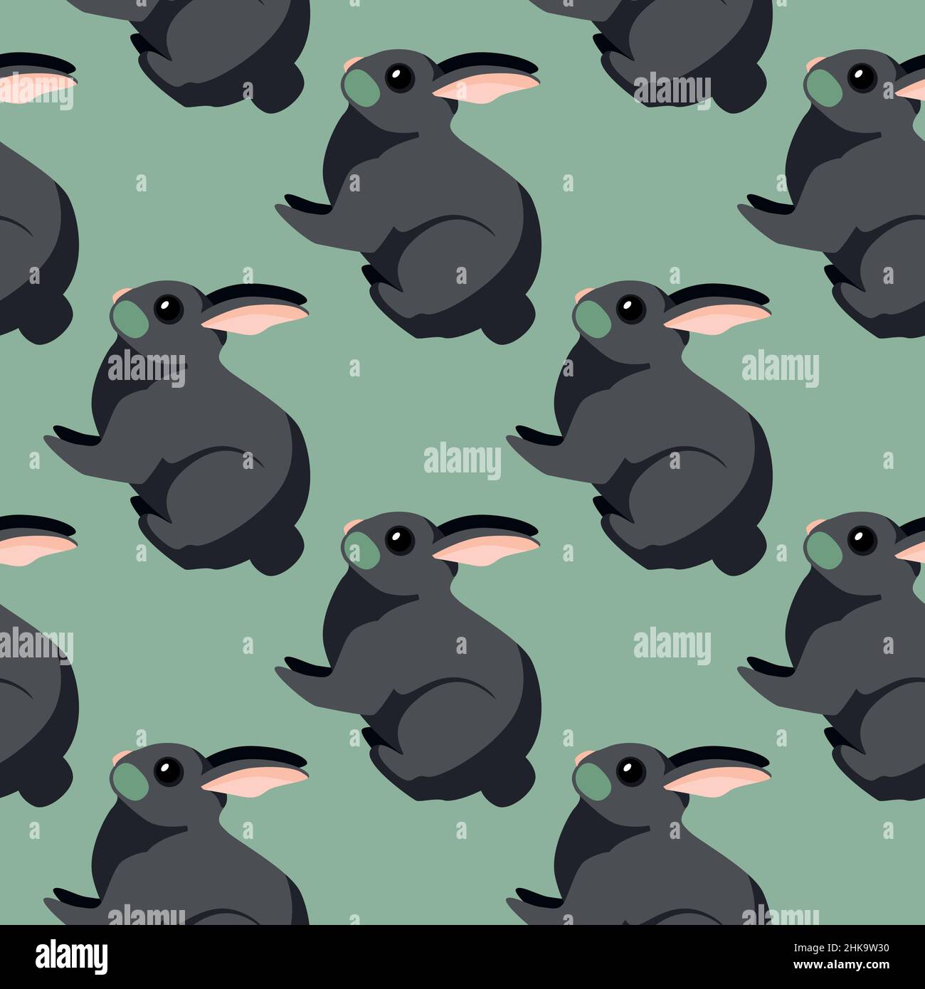 Seamless pattern of rabbit. Domestic animals on colorful background ...