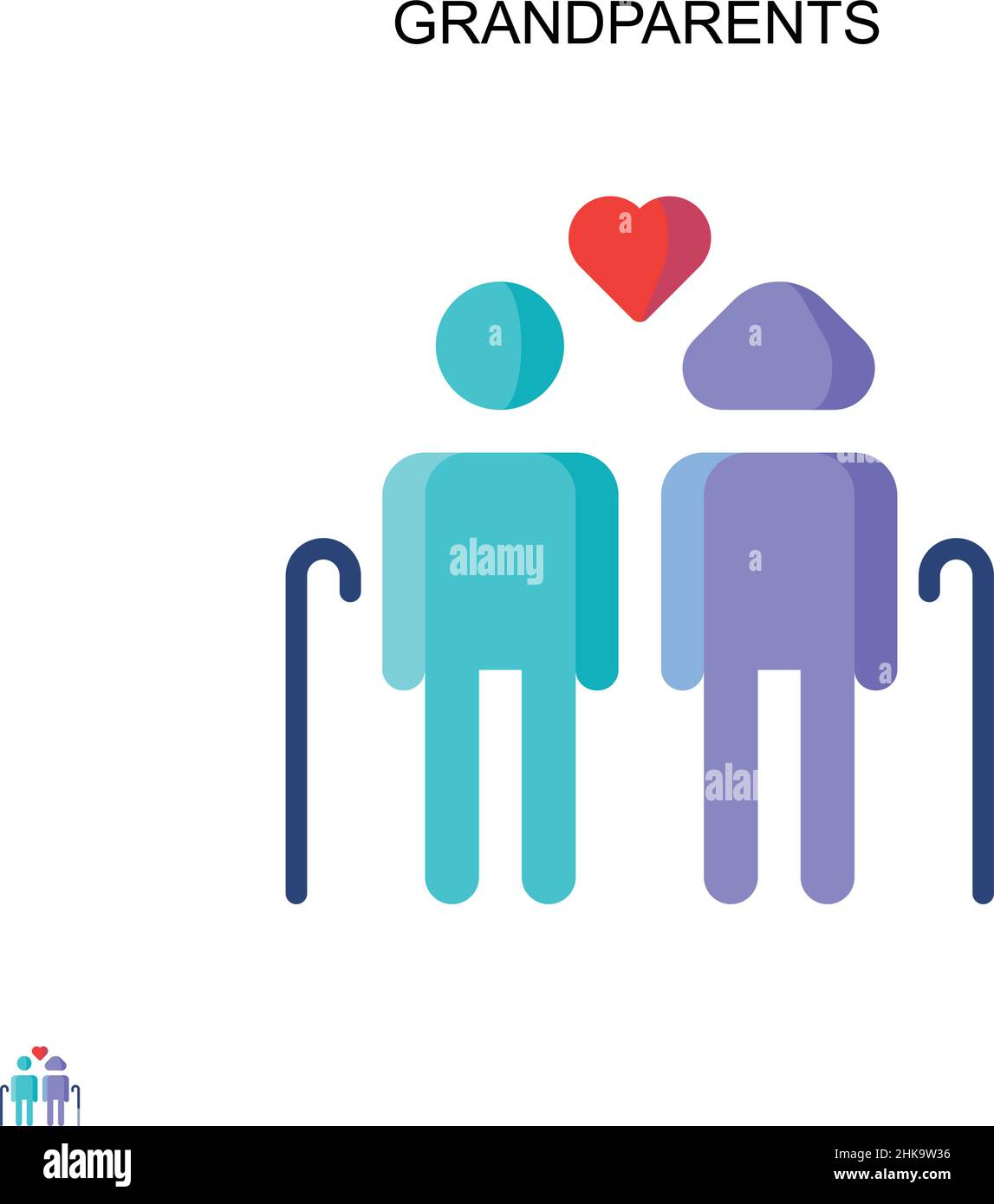 Grandparents Simple vector icon. Illustration symbol design template ...