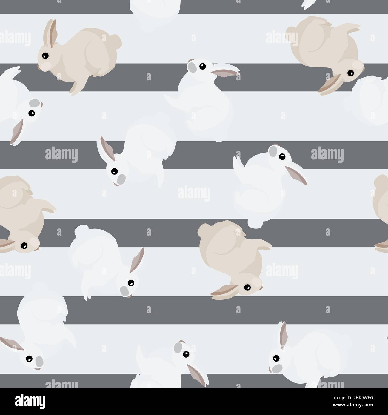 Seamless pattern of rabbit. Domestic animals on colorful background ...