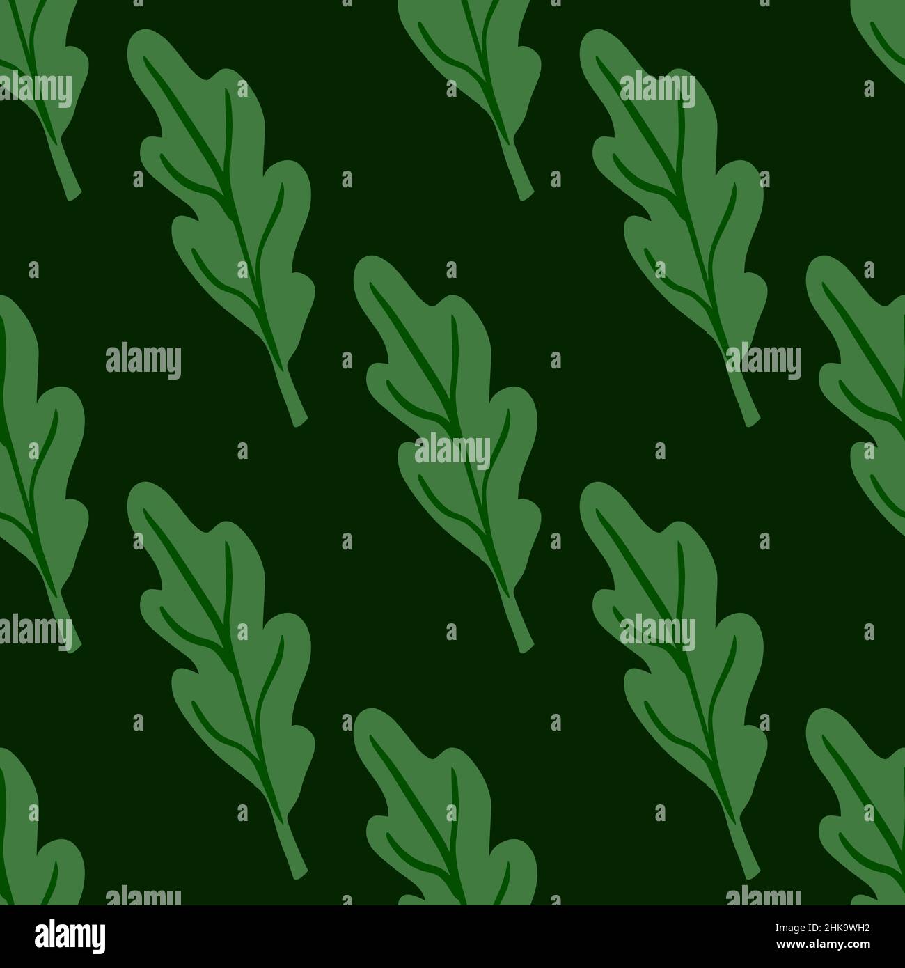 Oak leaf seamless pattern. Plant background. Repeated texture in doodle ...