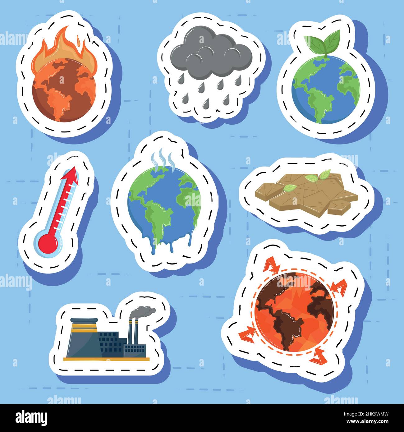 climate change stickers Stock Vector Image & Art - Alamy
