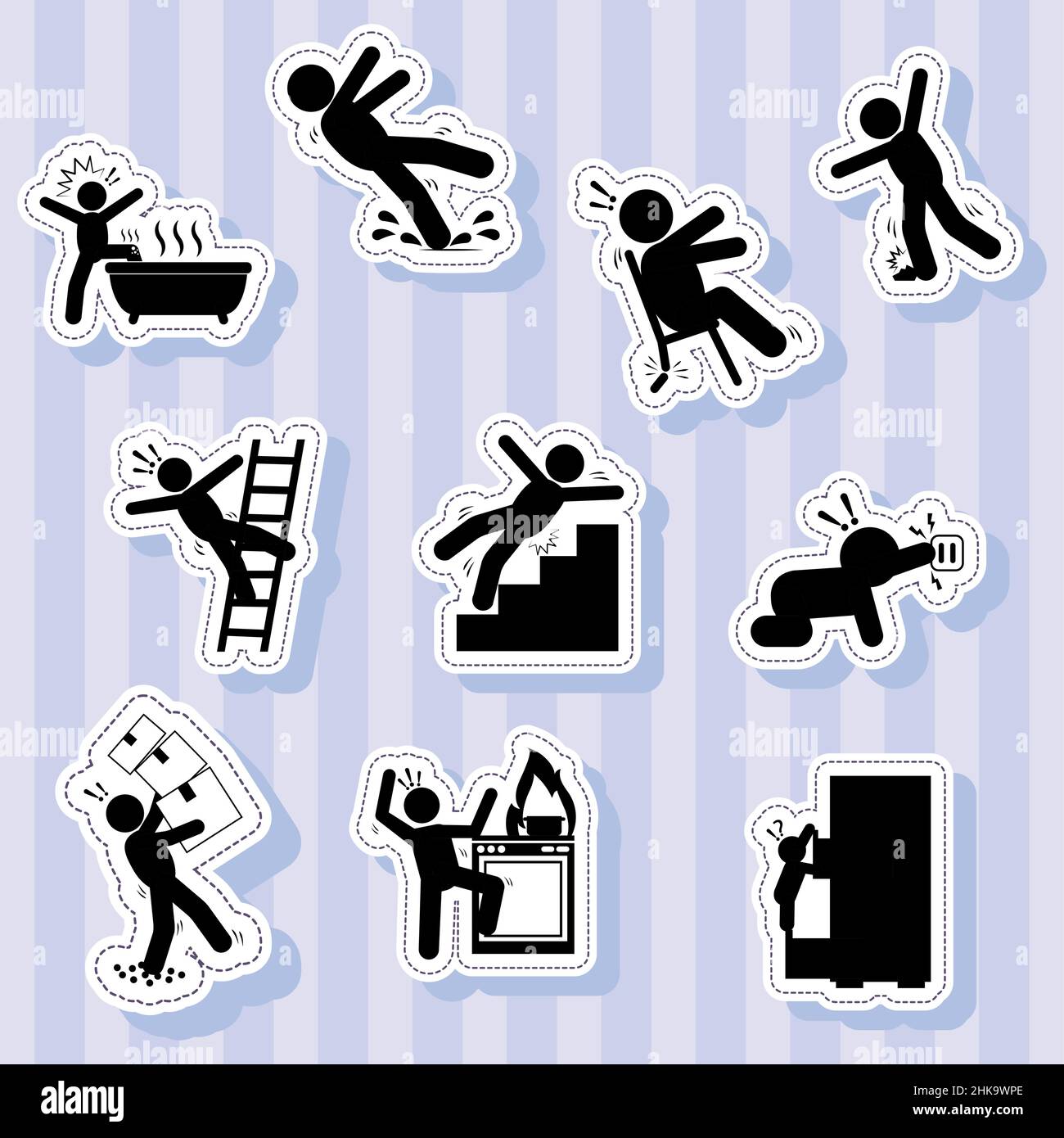 accident hazard stickers icons Stock Vector Image & Art - Alamy