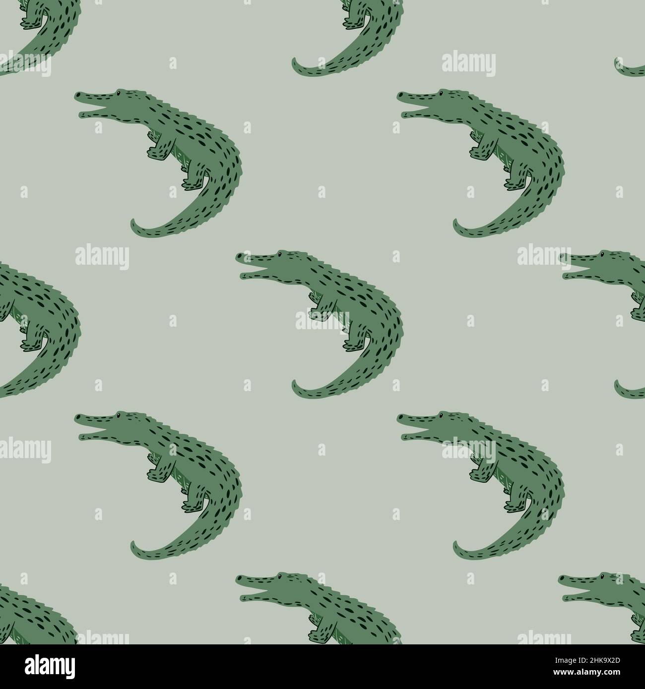 Cute crocodiles seamless pattern.Funny animals background. Repeated ...