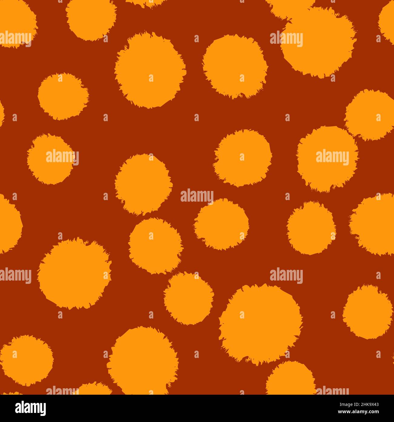 Pom poms of seamless pattern. Hand drawn cute background. Repeated texture in doodle style for ...
