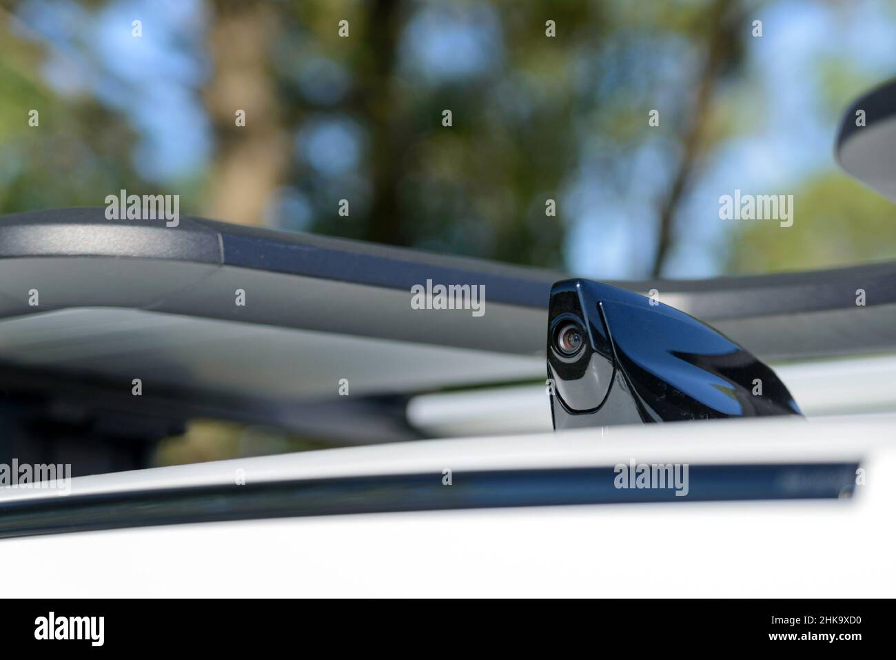 Rear camera on the rooftop of car to avoid accident from backward when ...