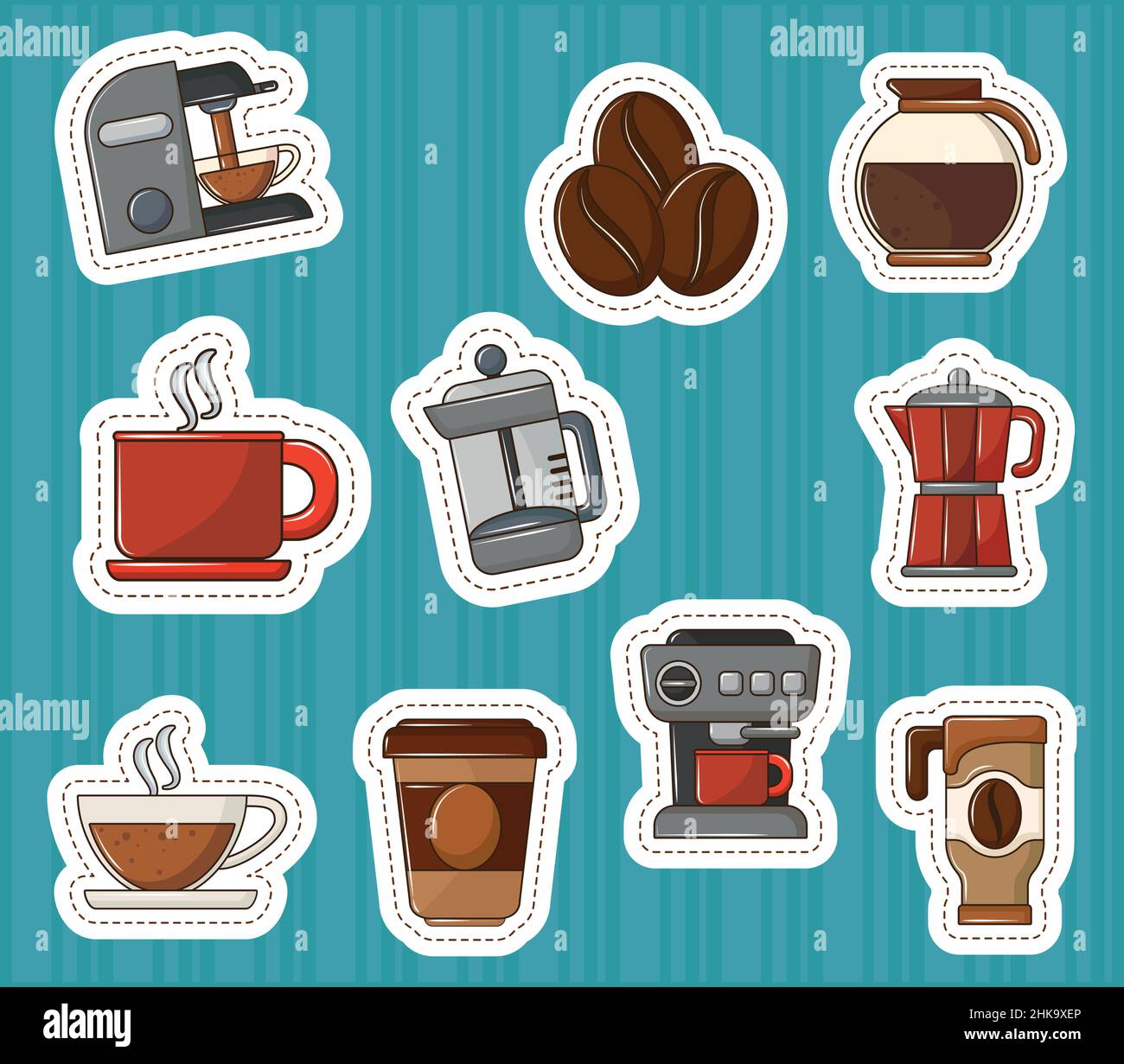 coffee sticker icons Stock Vector Image & Art - Alamy