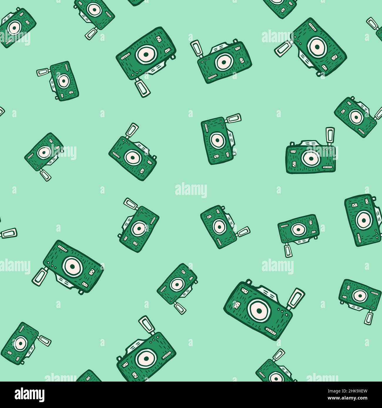 Photo camera seamless pattern. Cute vintage cameras background ...