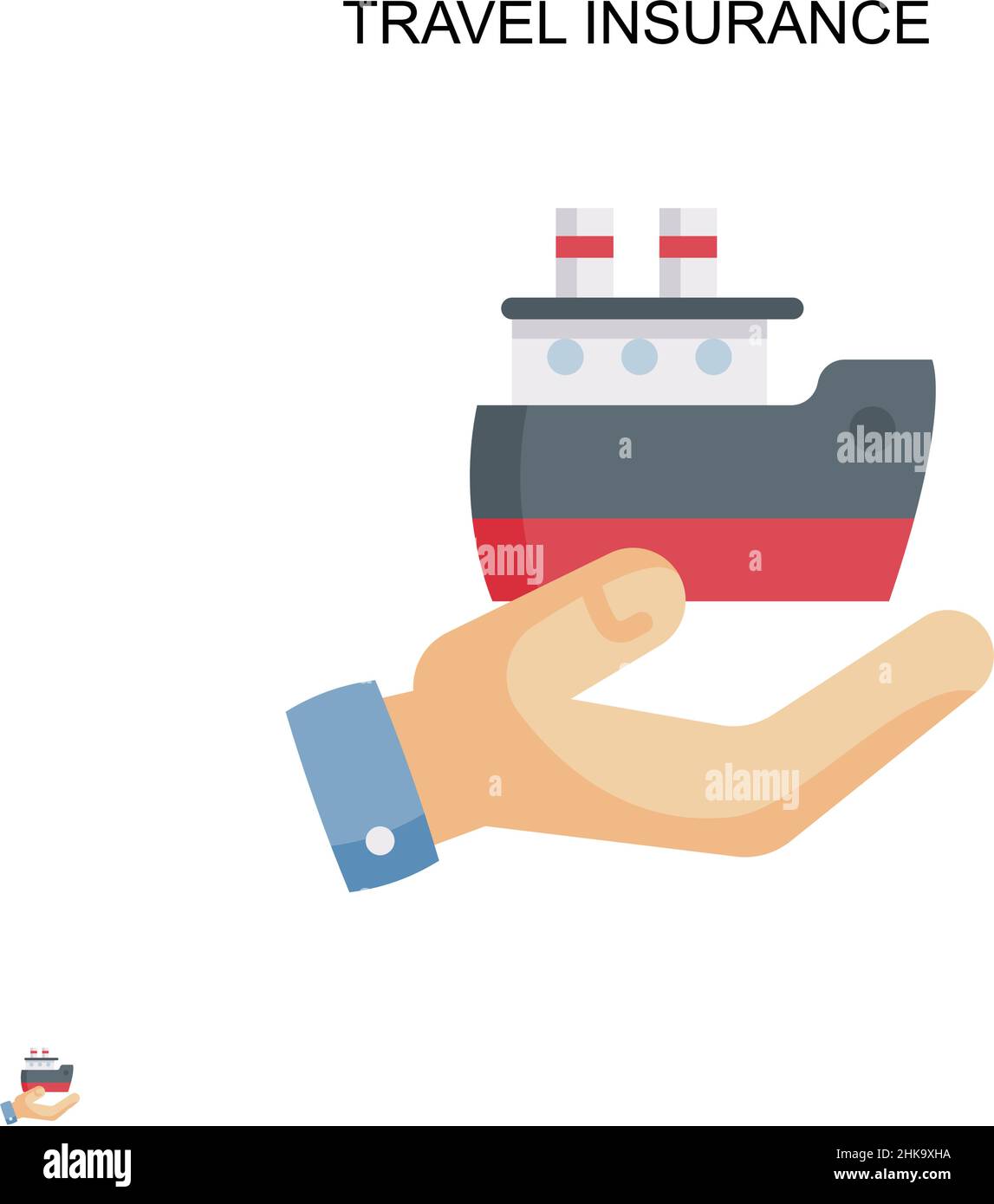 Travel insurance Simple vector icon. Illustration symbol design ...