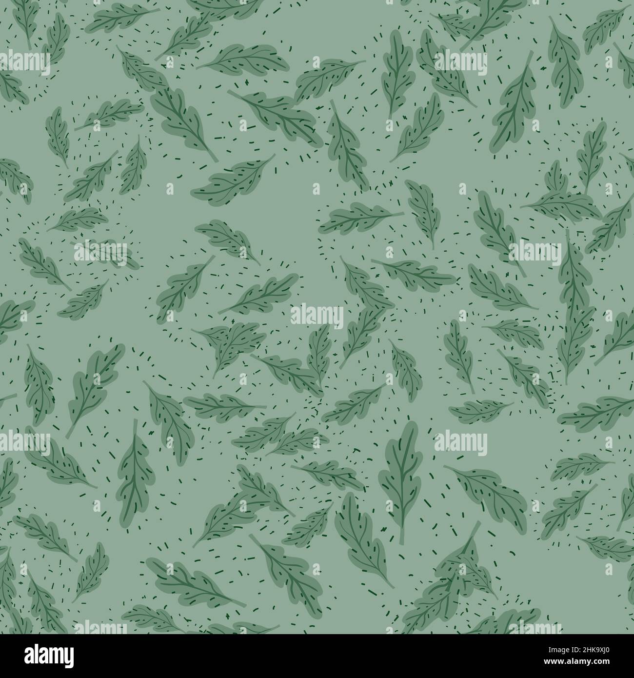 Oak leaf seamless pattern. Plant background. Repeated texture in doodle style for fabric ...