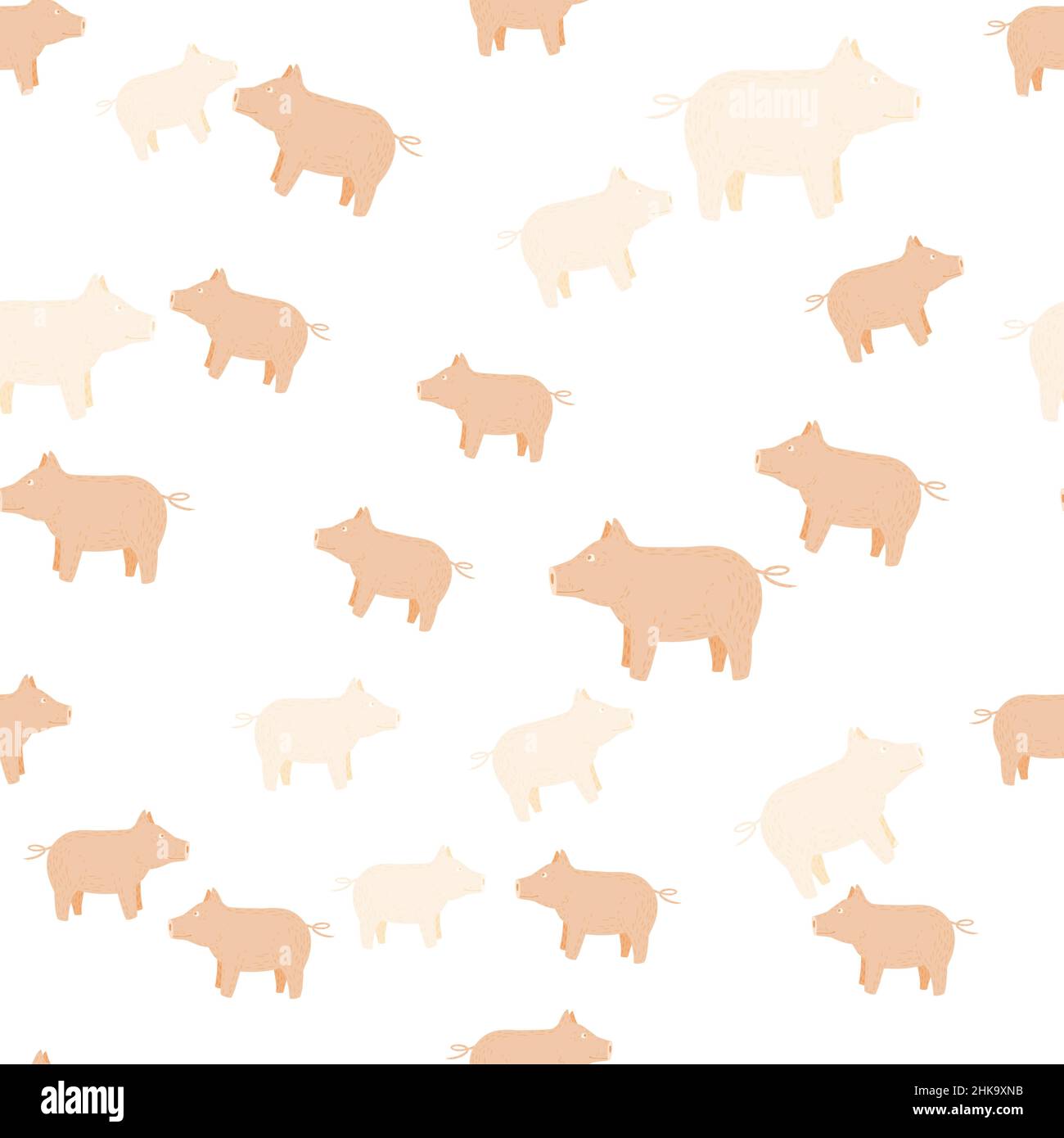 Cute pigs seamless pattern. Background of livestock animals . Repeated ...