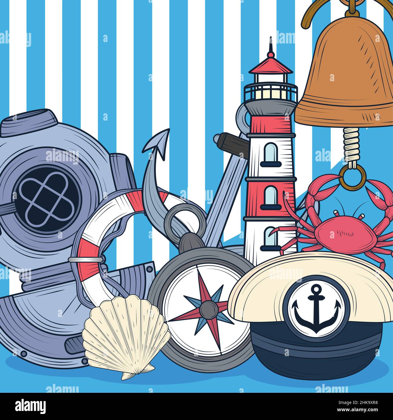 nautical maritime bundle icons Stock Vector Image & Art - Alamy