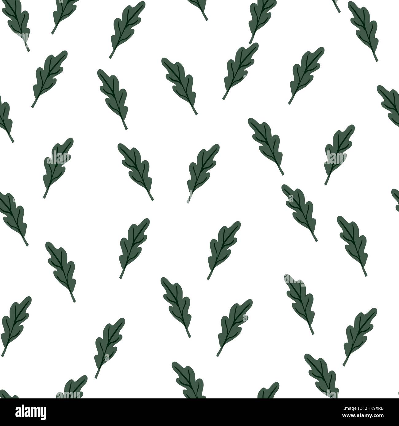 Oak leaf seamless pattern. Plant background. Repeated texture in doodle ...