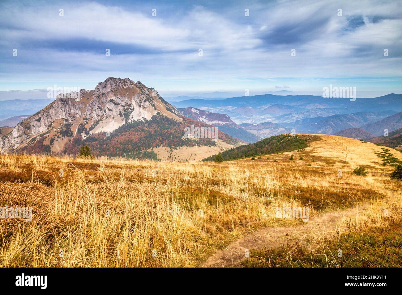 Mountain landscape at autumn season. The Vratna valley at the national ...