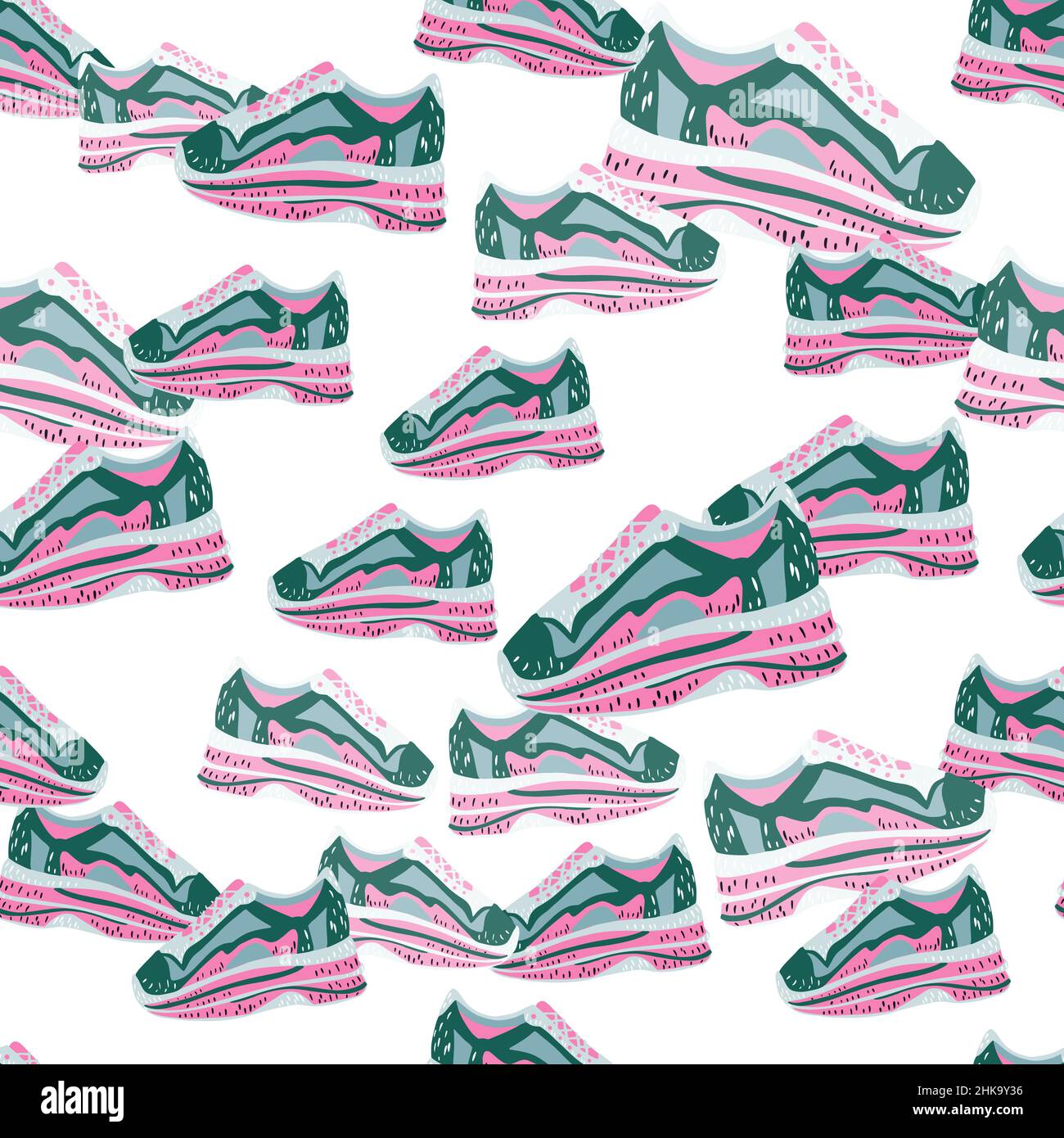 Sneakers seamless pattern. Background of clothing . Repeated texture in ...