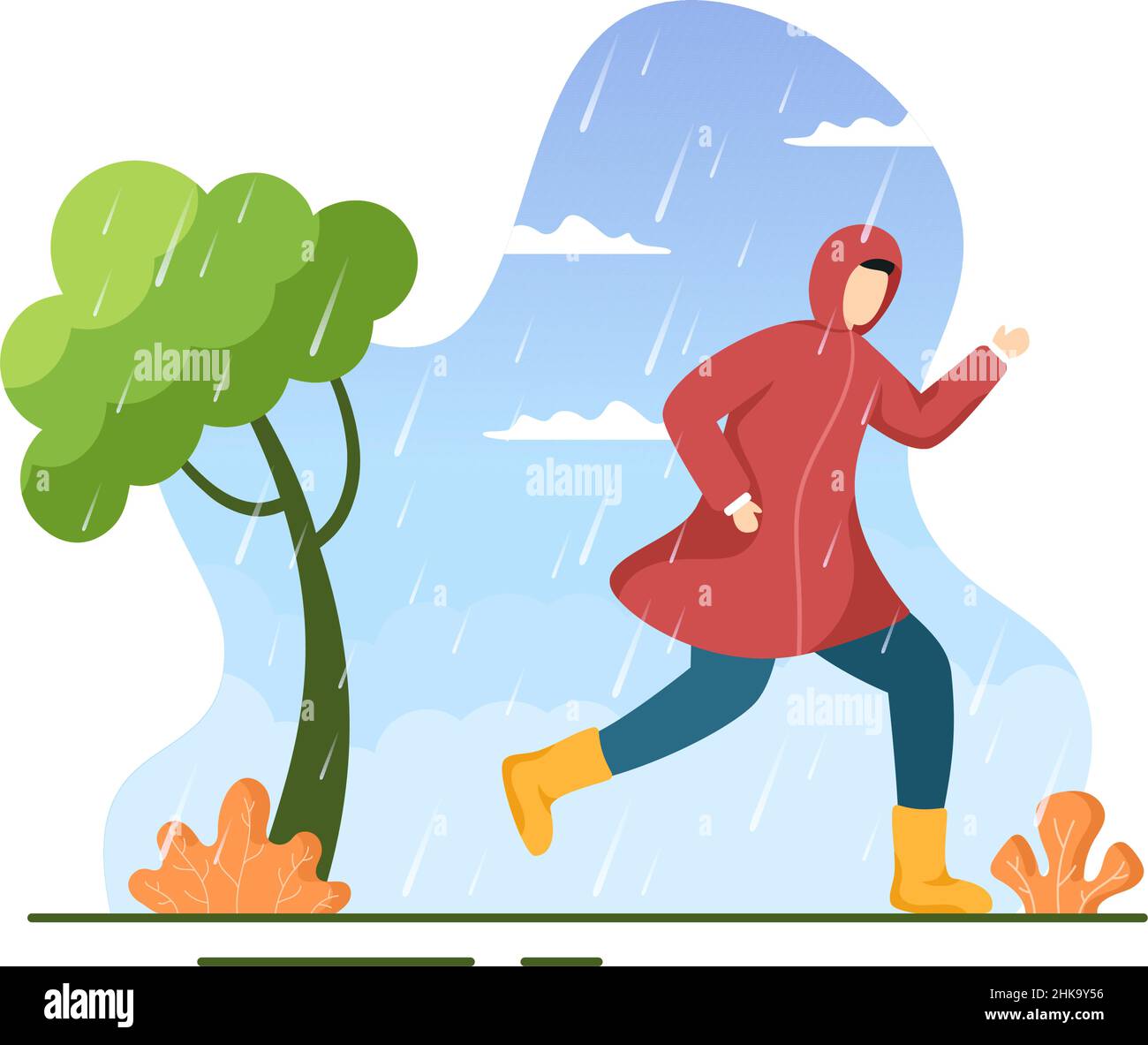 People Wearing Raincoat, Rubber Boots and Carrying Umbrella In the ...