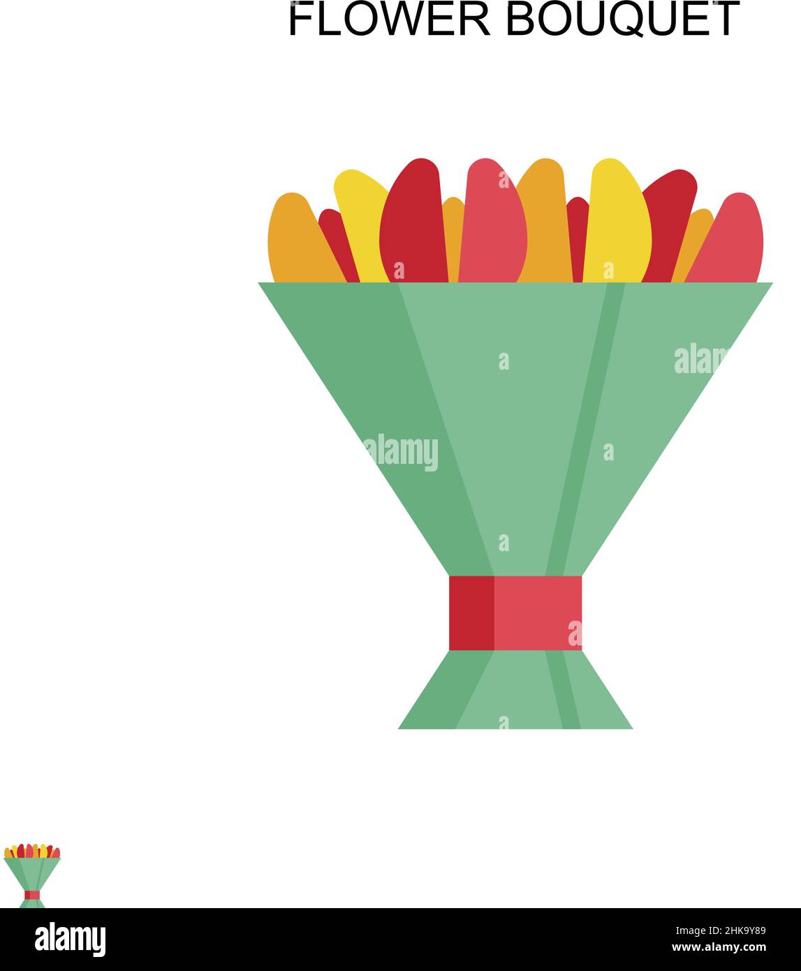 Flower bouquet Simple vector icon. Illustration symbol design template ...