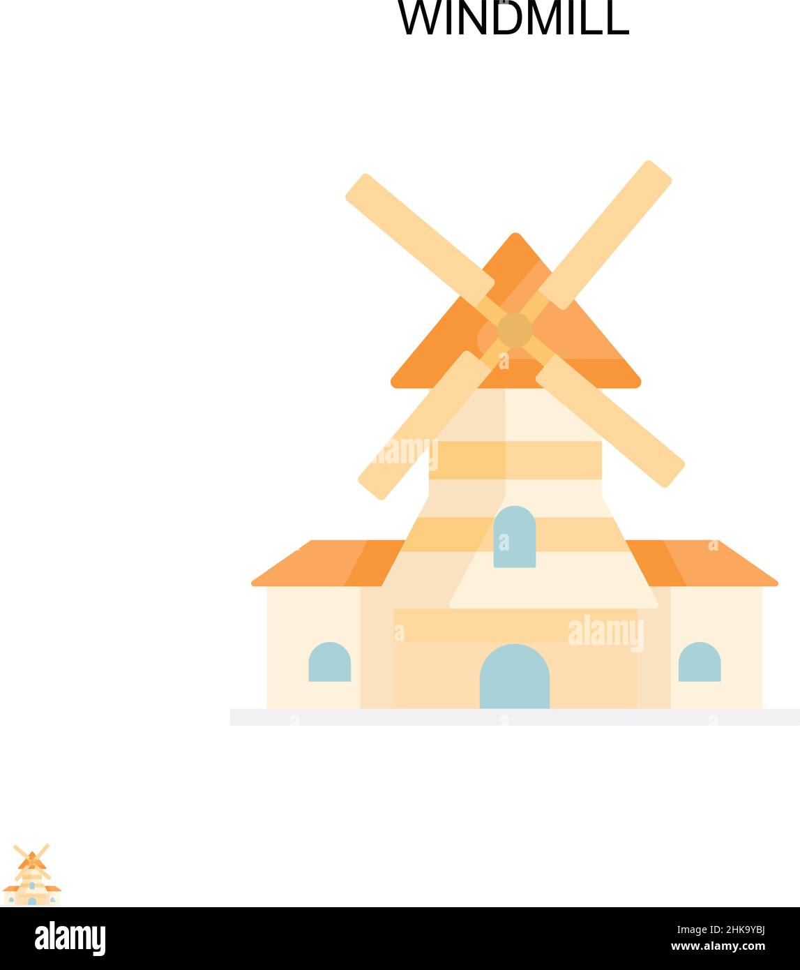 Windmill Simple vector icon. Illustration symbol design template for ...