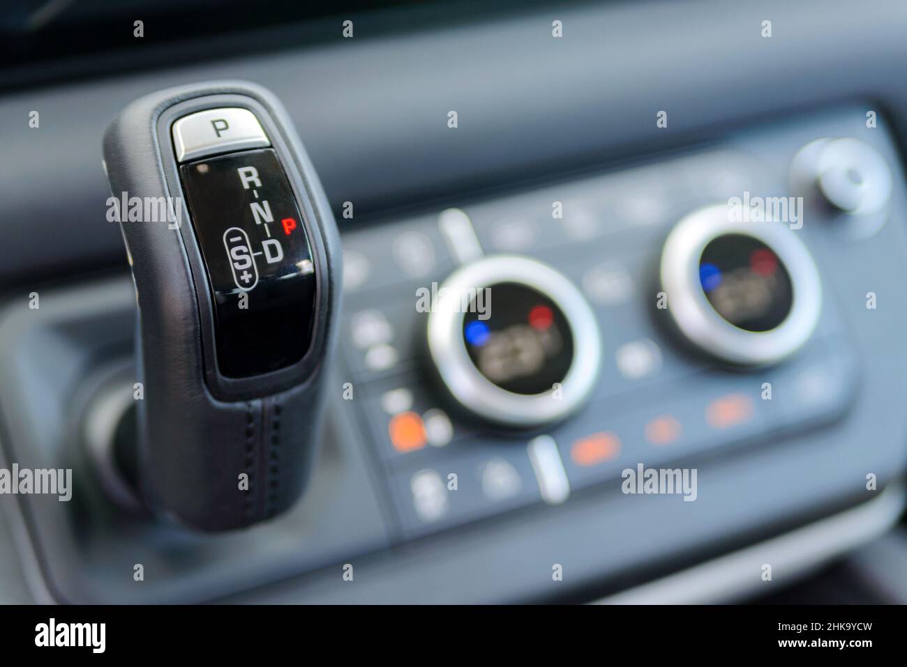 Automotive gear lever or shift lever installed in the car Stock Photo ...