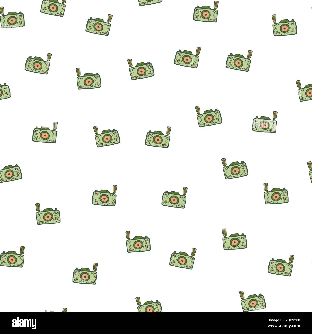Photo camera seamless pattern. Cute vintage cameras background ...