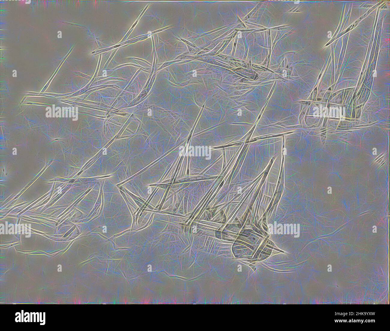 Inspired by Study sheet with sailing ships, Sheet 3 recto from a ...