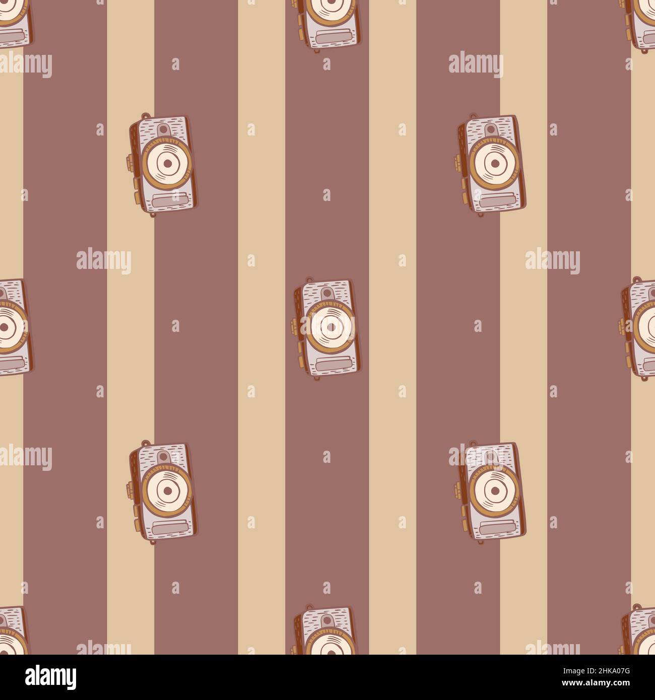 Photo camera seamless pattern. Cute vintage cameras background ...
