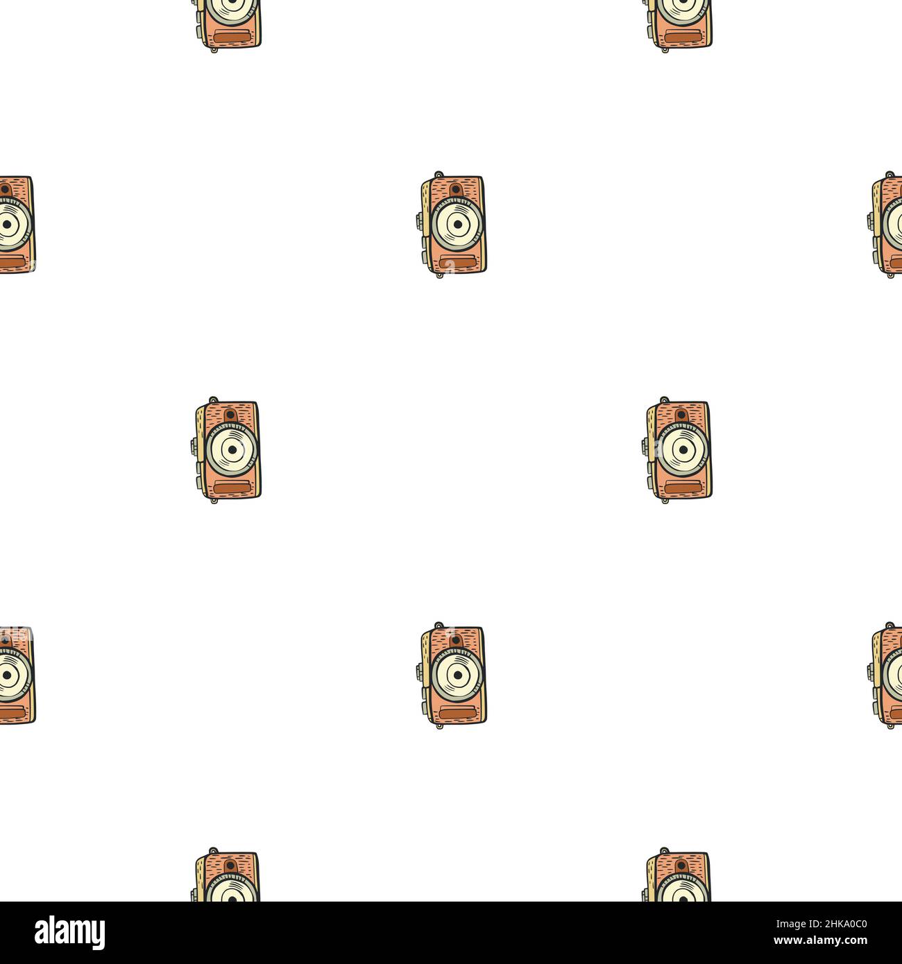 Photo camera seamless pattern. Cute vintage cameras background ...